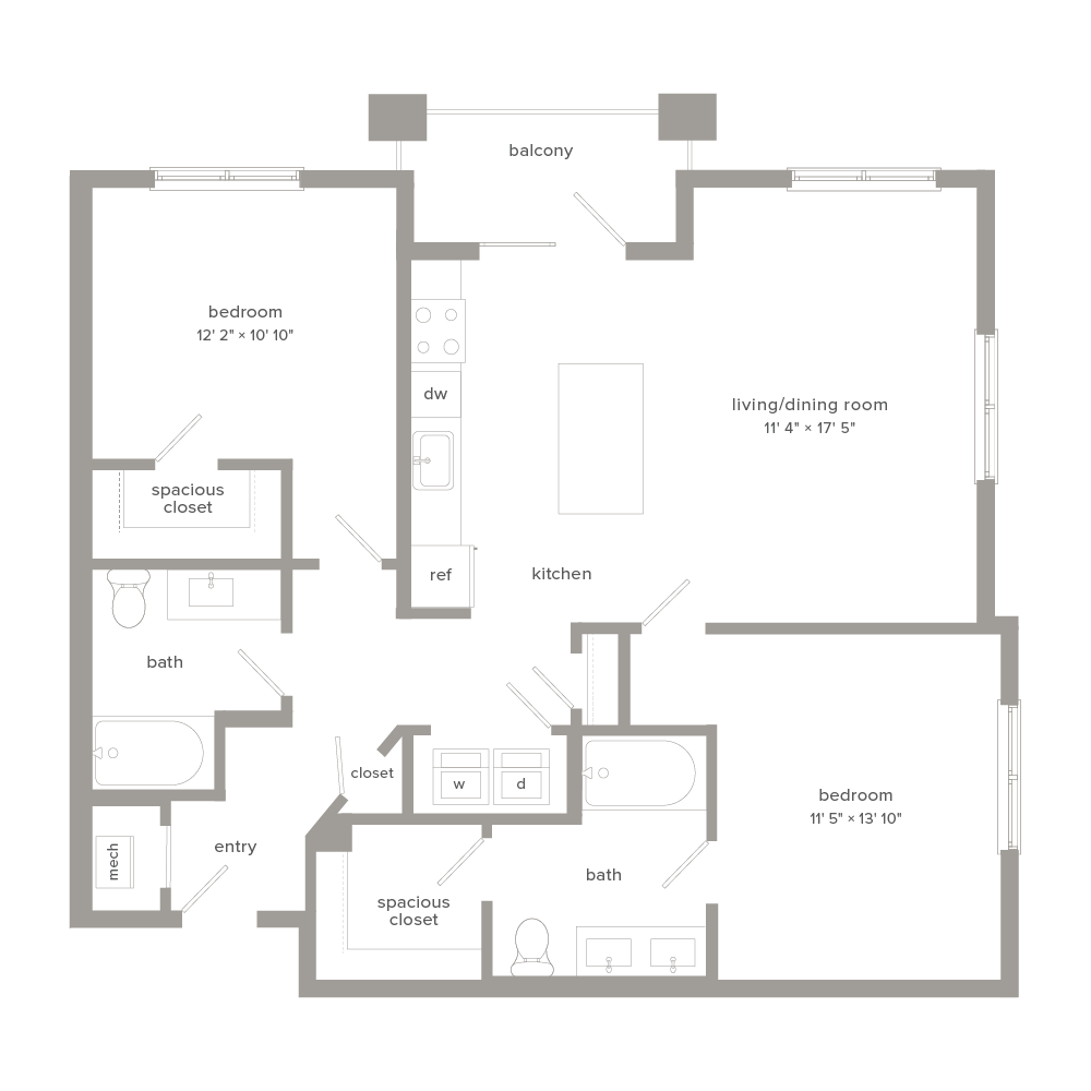 One, Two & Three-Bedroom Floor Plans | RENDER Stockbridge